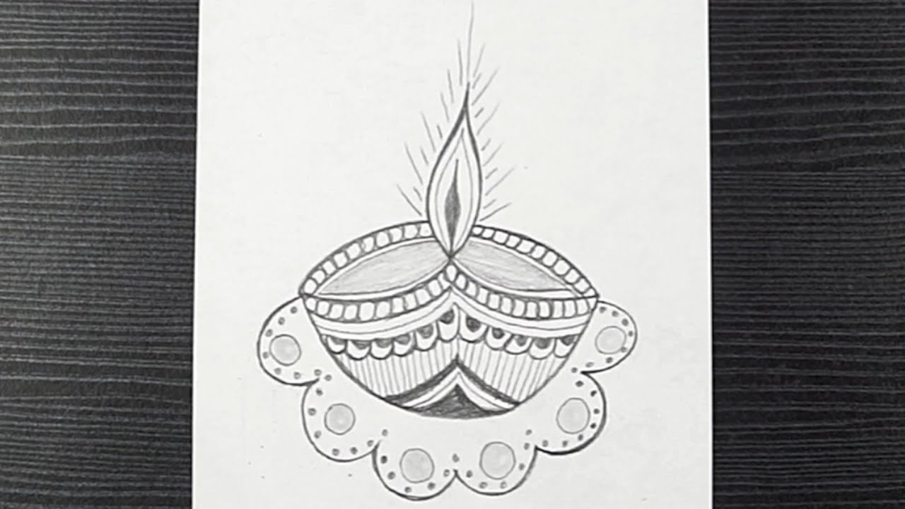 Diwali Diya Drawing || How To Draw Diya Drawing Step By Step || Diwali ...