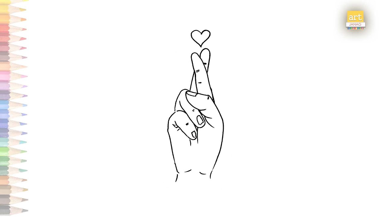 Sign icon symbol hand heart drawing video | How to draw hand love heart ...