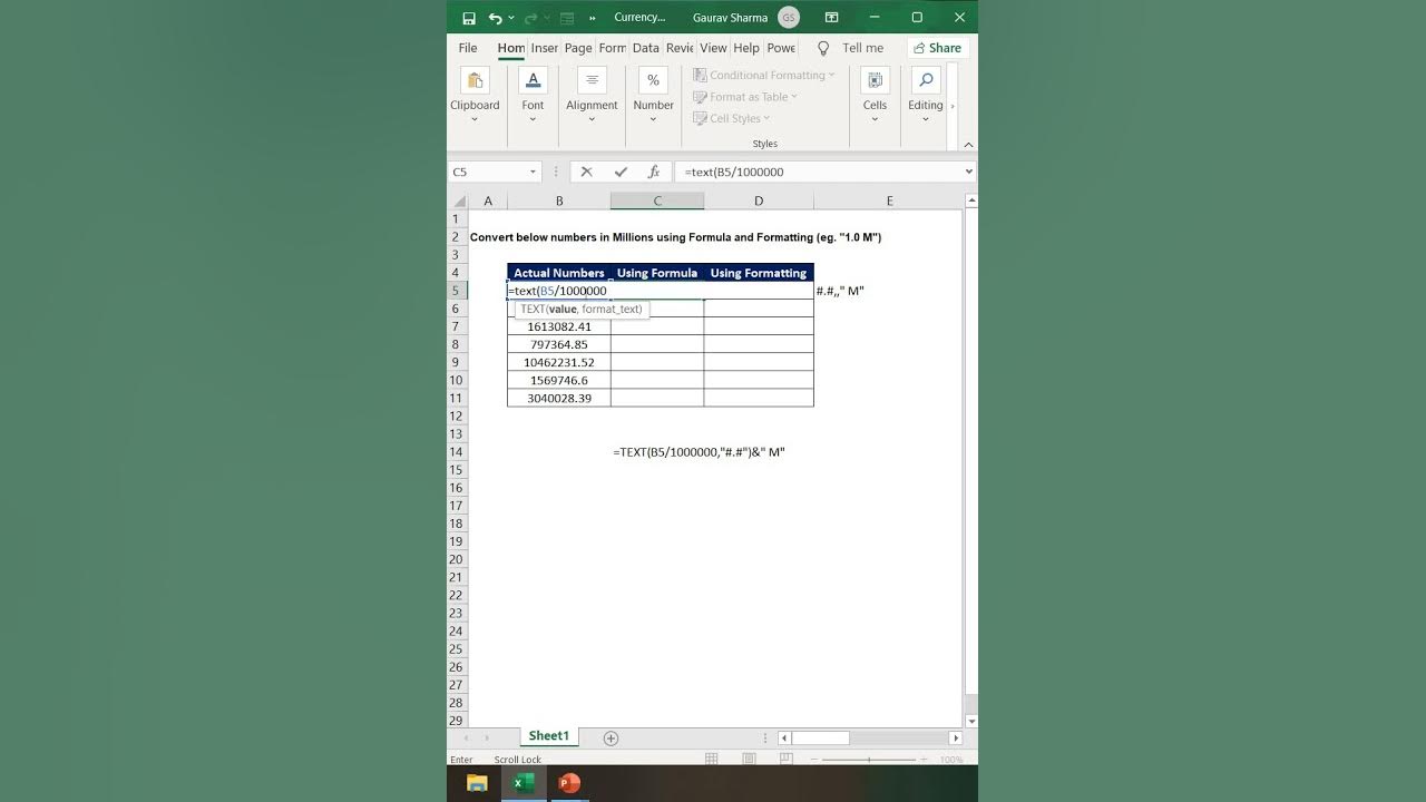 Excel Trick Convert Number In Millions Excel YouTube excel-trick-convert-number-in-millions-excel-youtube
