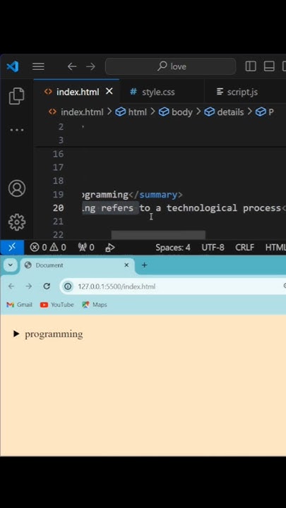 Details and summary element in Html #programing #coding #viral #short - YouTube