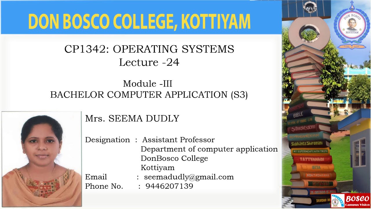 CP1342: OPERATING SYSTEMS - LECTURE -24- ADDRESS BINDING - BCA- S3 ...