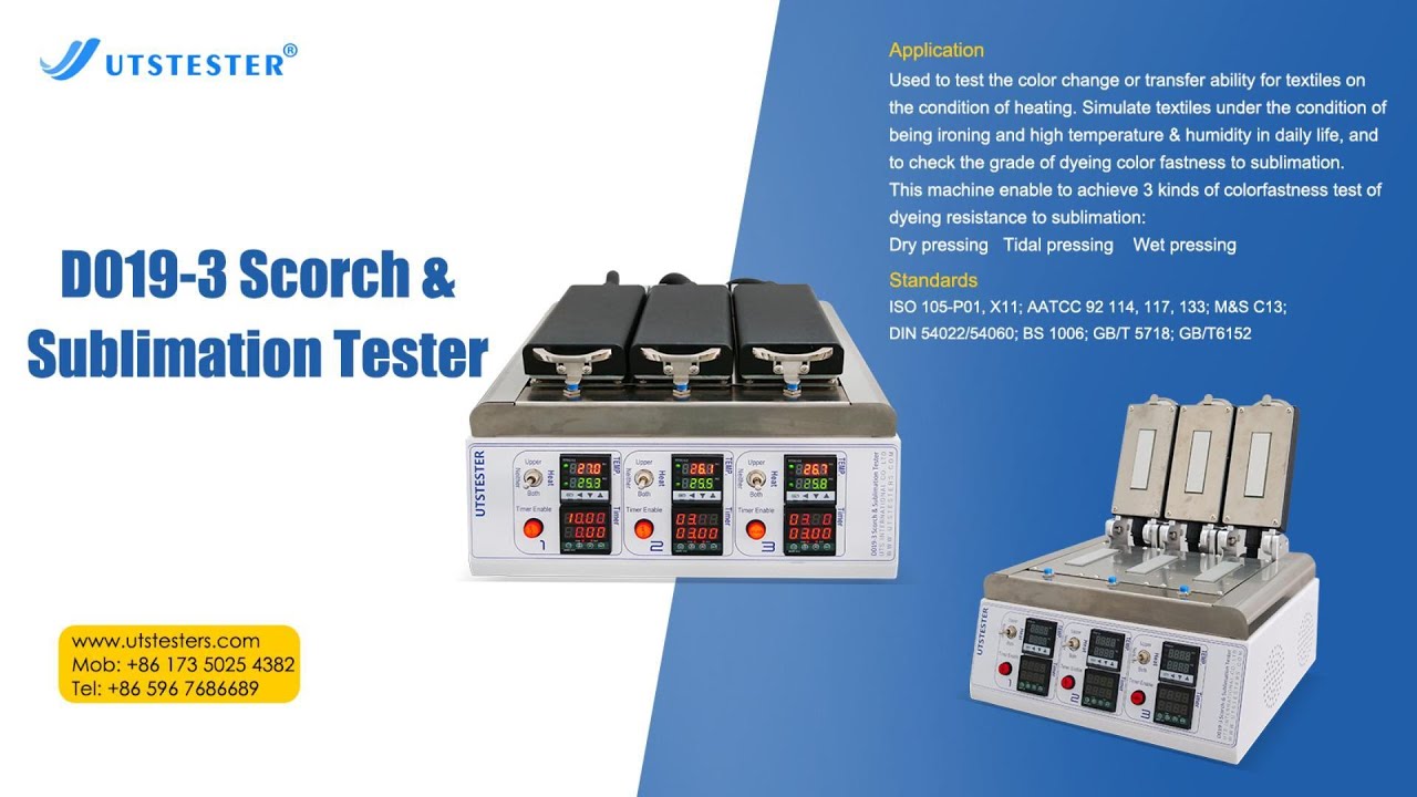 D019 3 Scorch & Sublimation Tester - YouTube