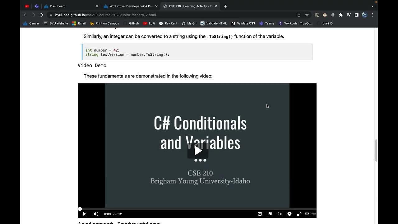 CSE 210: C# Prep 2 - YouTube