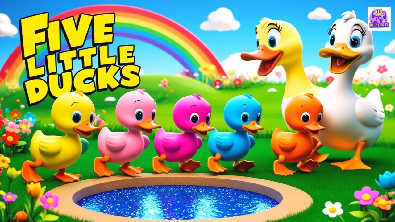 5 Little Ducks(Learn Colors Song) | Toddlebops Nursery Rhymes & Kids ...