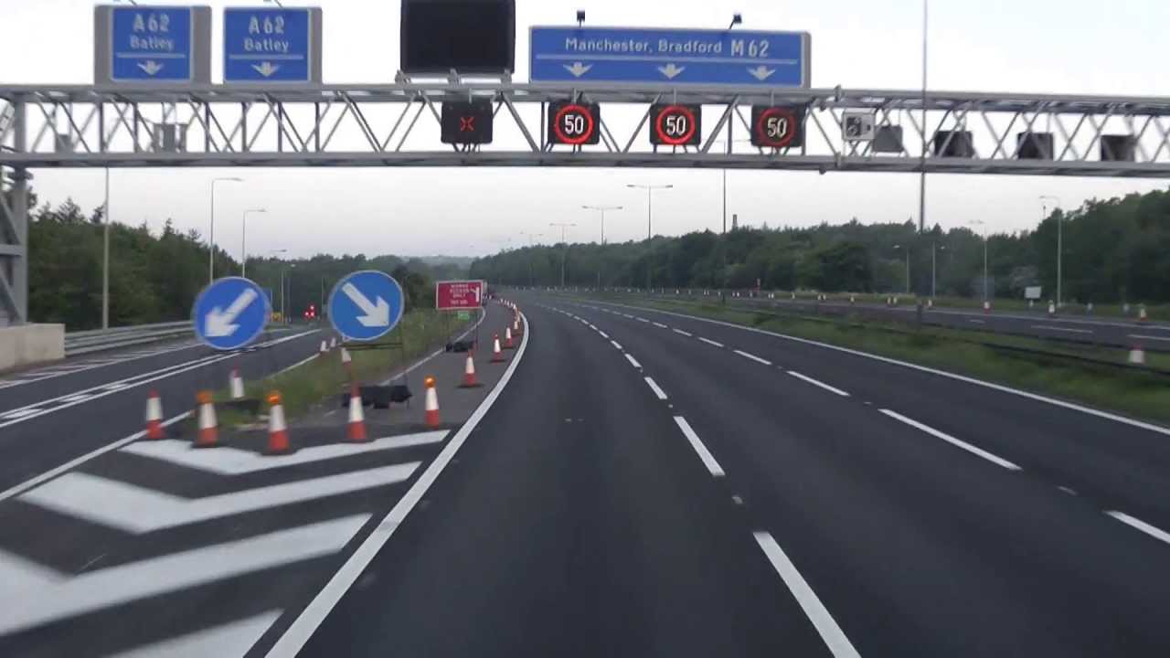 M62 Roadview, From J29 M1 to J21 Milnrow. - YouTube