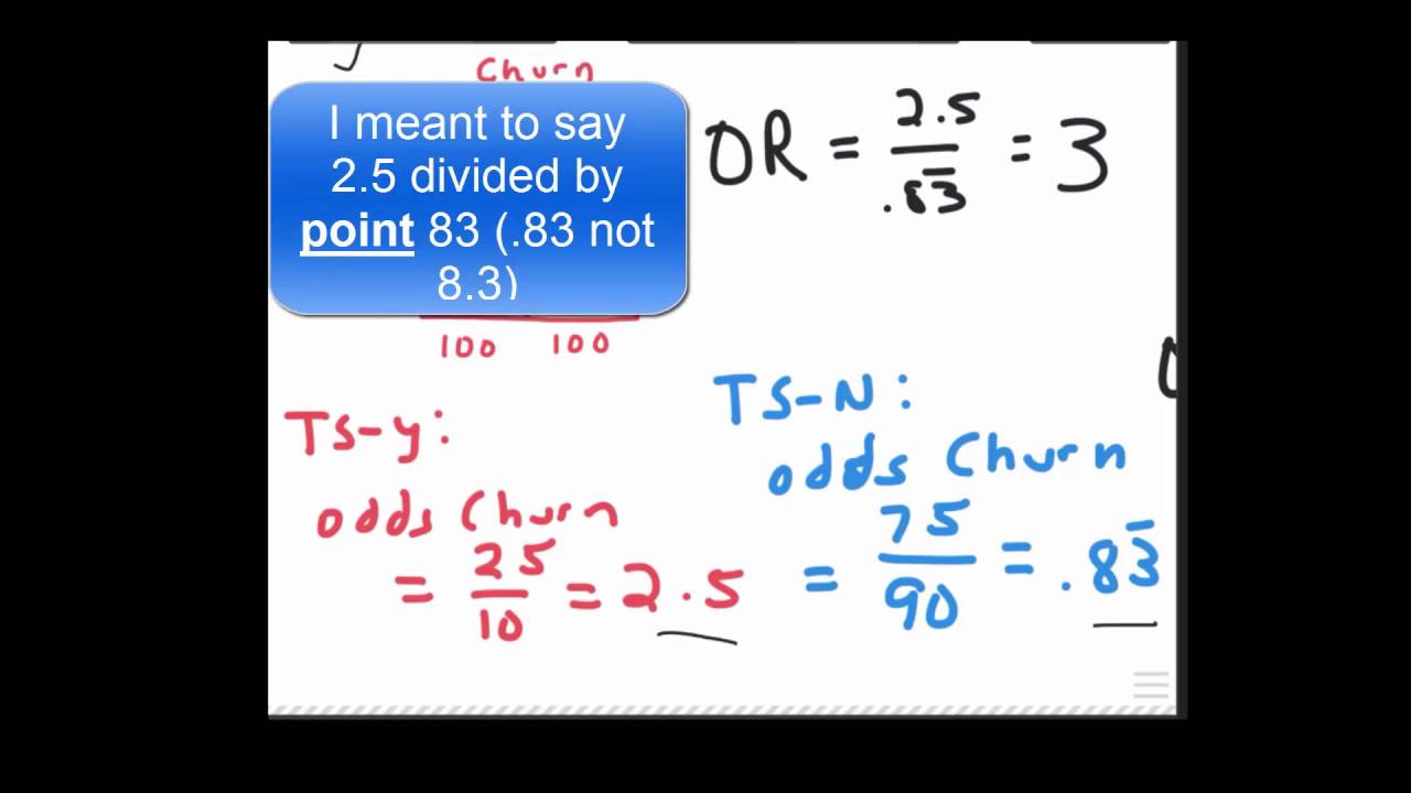 Odds Ratio - Example 3 - YouTube