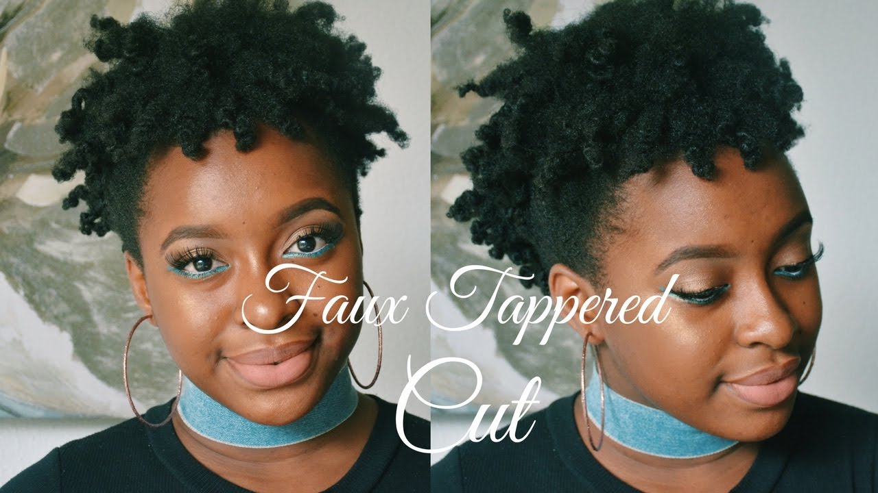 Easiest Faux Tapered Cut for Short Natural 4c Hair - YouTube