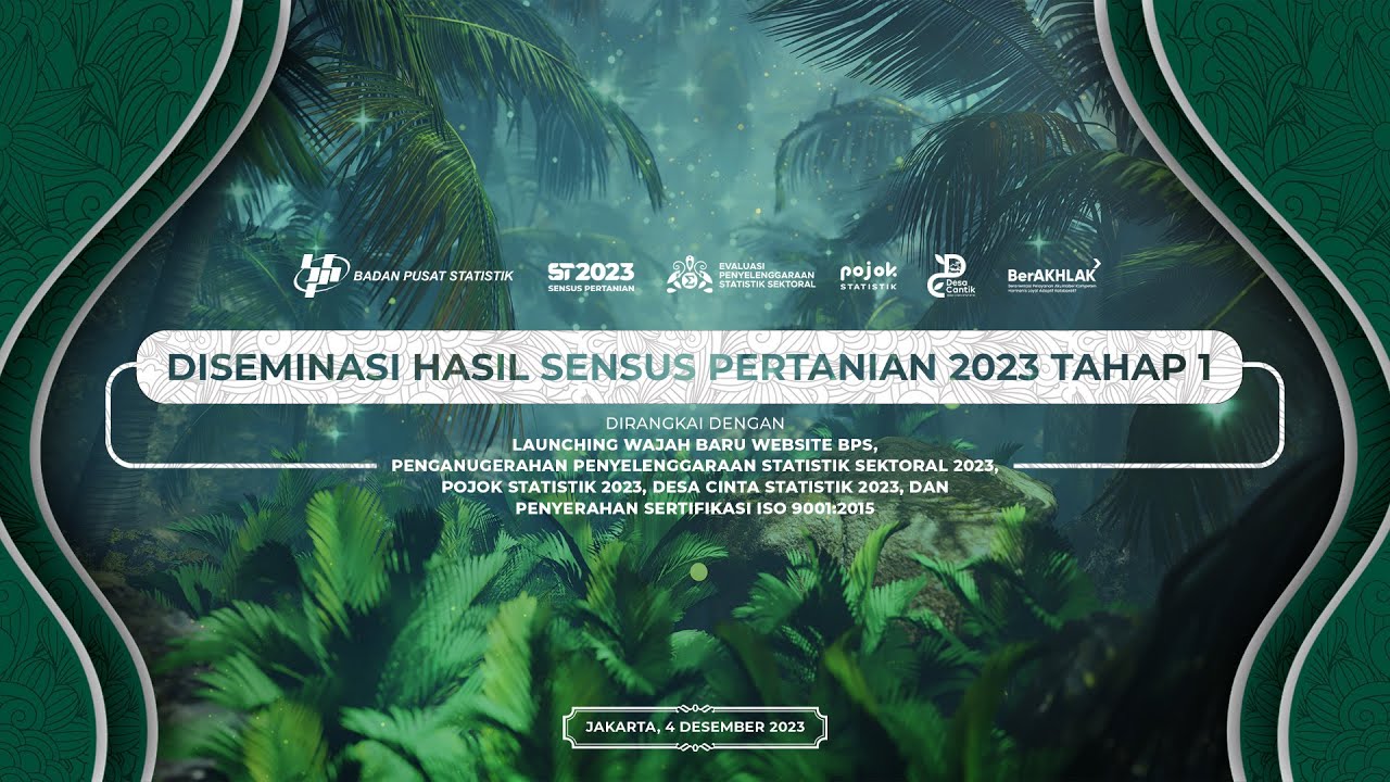 Diseminasi Hasil Sensus Pertanian 2023 Tahap 1 - YouTube