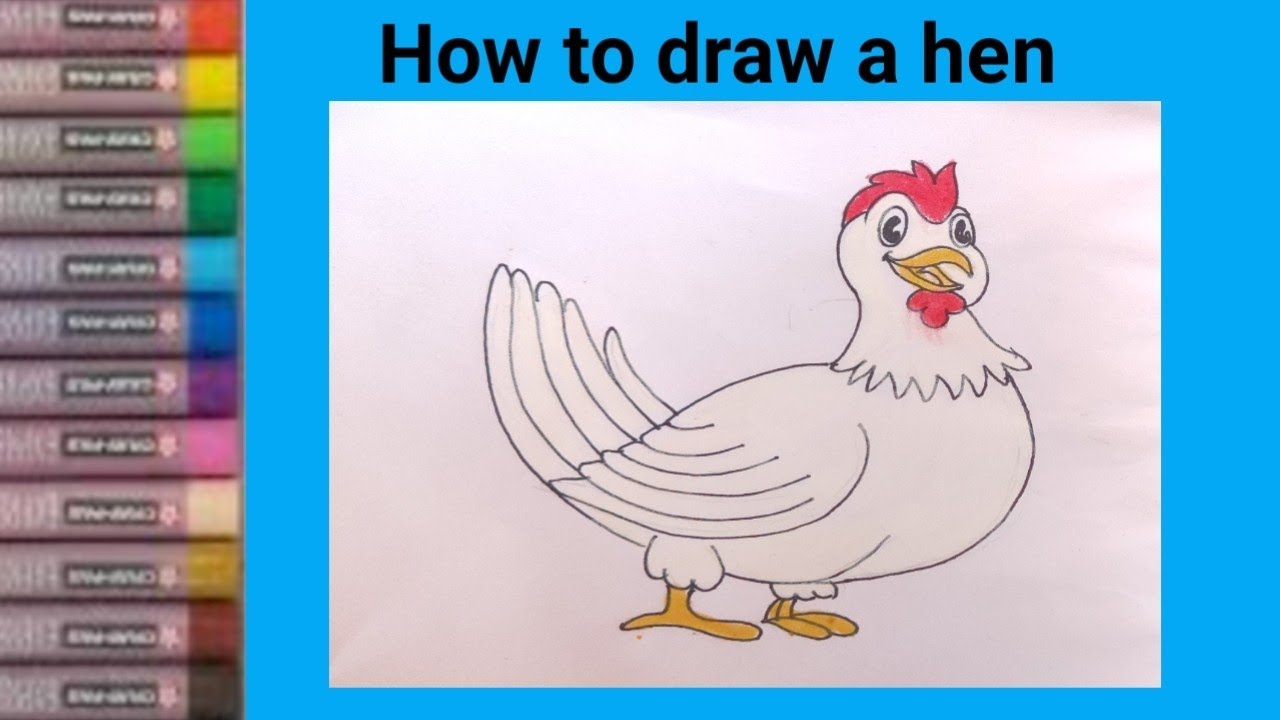 How to draw a hen step by step for kids/ Drawing for kids - YouTube