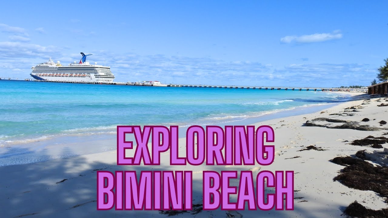 Exploring Bimini Bahamas Beach and Port near the Ship while cruising on ...