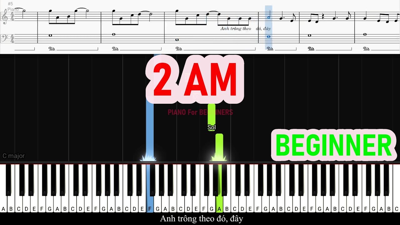 2AM - JustaTee feat Big Daddy | PIANO For BEGINNERS - YouTube