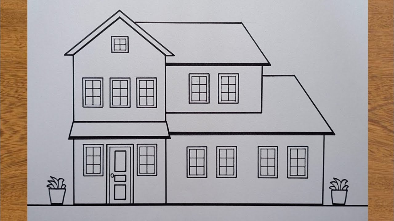 Cara Menggambar Rumah Mudah Untuk Pemula | How to Draw an Easy House ...