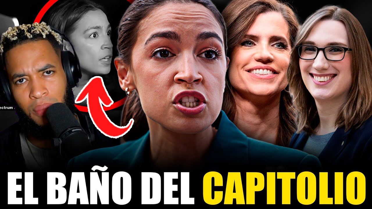 AOC Reacciona a Batalla por el Baño en el Capitolio - YouTube
