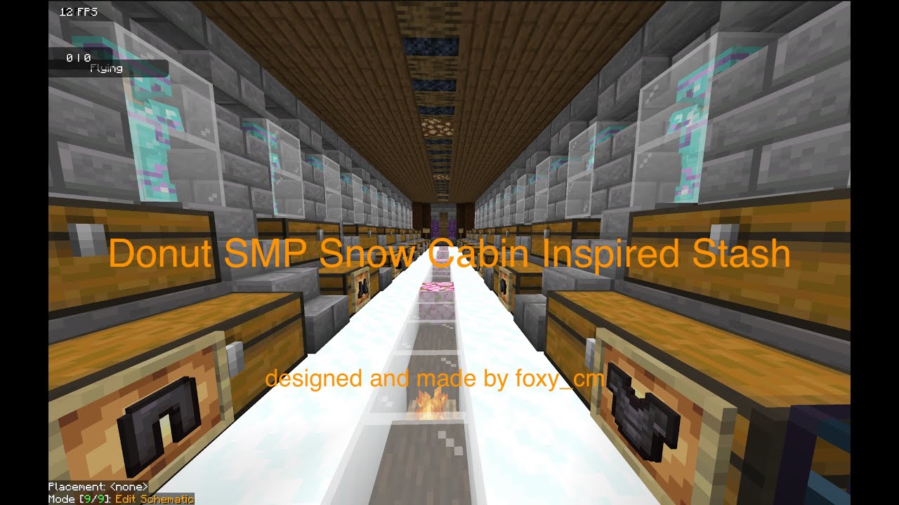 Donut SMP Snow Cabin Stash ( schematic in description ) - YouTube