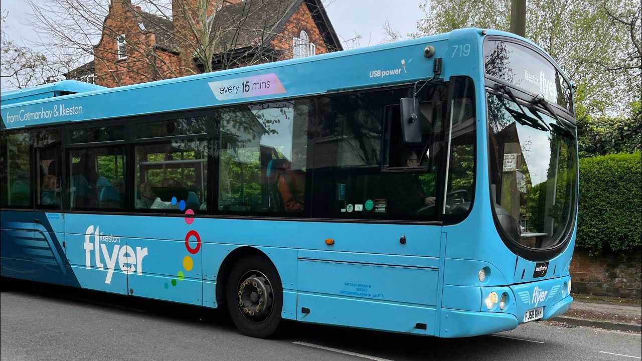 Ilkeston flyer route Cotmanhay to Derby bus station - YouTube