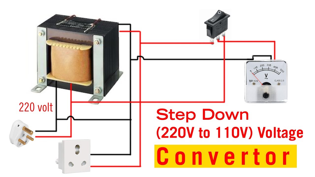 How To Make Stap Down 220 To 110 Voltage Convertor YouTube