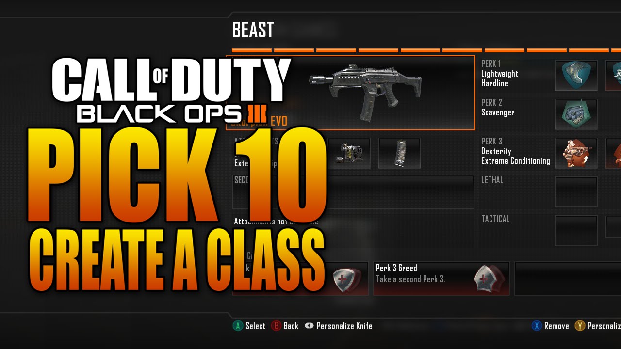 Black Ops 3: Pick 10 and Create-a-Class Details! (Call of Duty BO3 ...