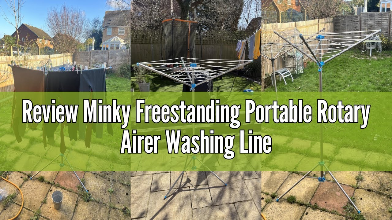Review Minky Freestanding Portable Rotary Airer Washing Line for Indoor ...