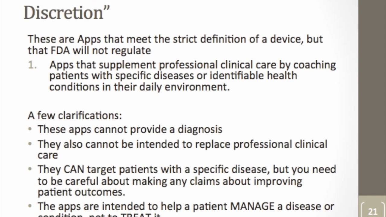 FDA Regulation of Medical Device Software (Part 2 of 3) - YouTube