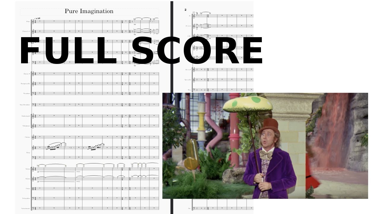 Willy Wonka - Pure Imagination FULL SCORE transcription - YouTube