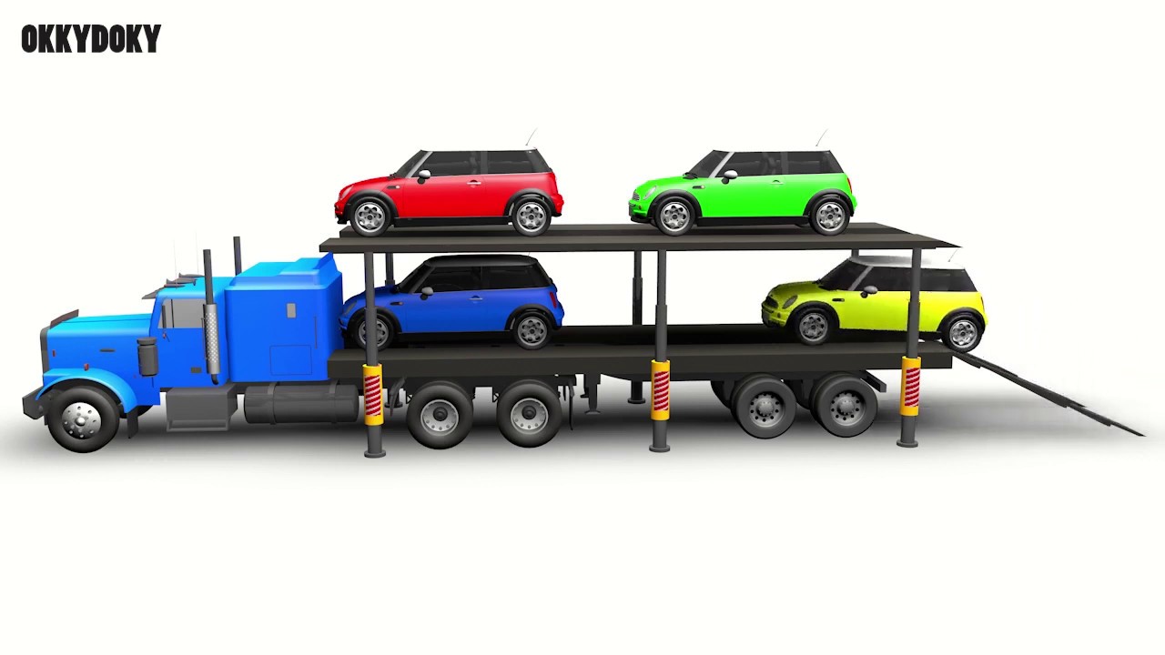 Colors for Children With Truck Mini Cooper Cars Colored Toys For Kids ...