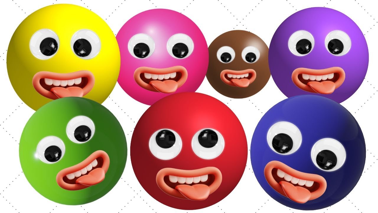 Learn Colors With Cute Funny Colored Balls - YouTube
