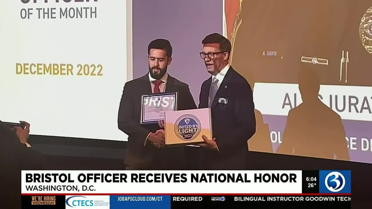 VIDEO: Bristol Officer Alec Iurato receives national honor - YouTube
