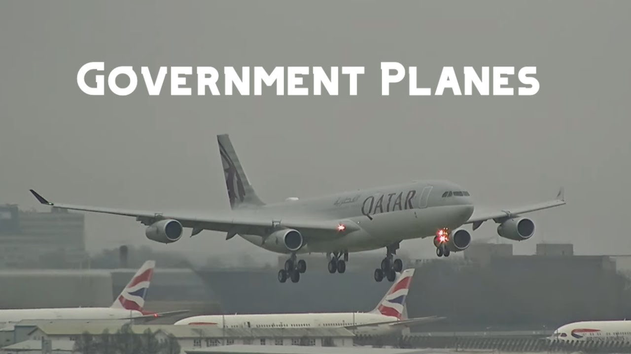 Heathrow Government Planes | HD | 11 Landings and Departures | [Credit ...