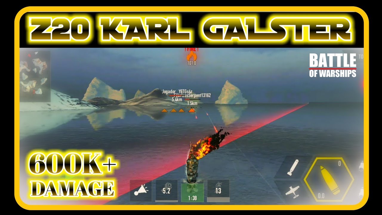 BATTLE OF WARSHIPS Z20 KARL GALSTER GAMEPLAY - YouTube
