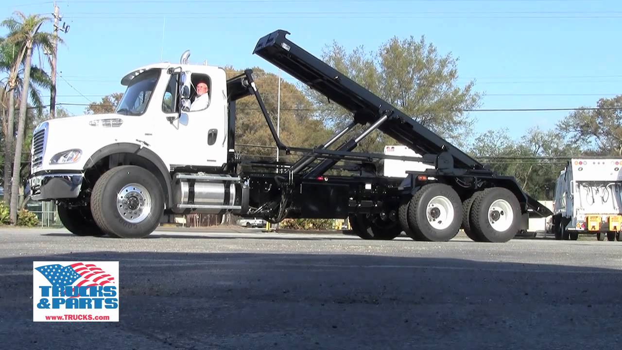 2011 Freightliner M2 Roll Off Truck with Galbreath Roll Off Hoist - YouTube