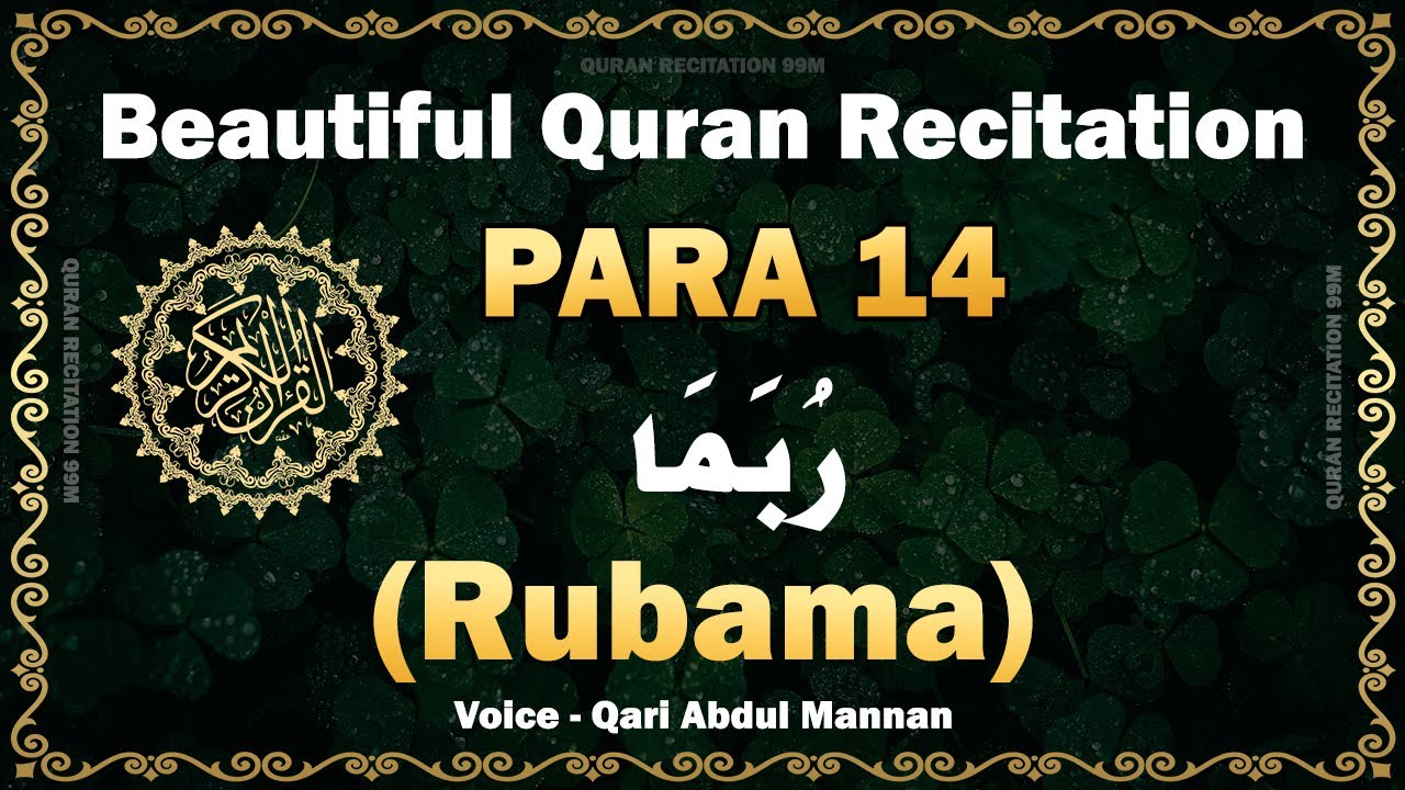Quran Para 14 (Rubama - رُبَمَا) - Beautiful Quran Recitation - Quran ...