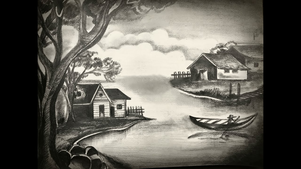 Nature Pencil shading drawing for beginners (TIME LAPSE ) - YouTube