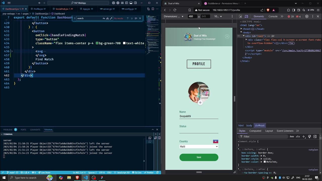 Working on Dashboard Page & More | Making a Multiplayer Quiz Game | React & Golang #42 - YouTube