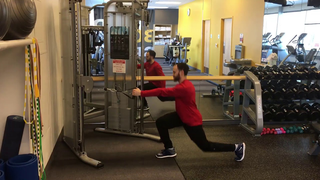 Cable Reverse Lunge to Single Arm Row - YouTube