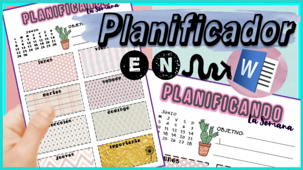 COMO HACER UN PLANIFICADOR SEMANAL EN WORD - YouTube