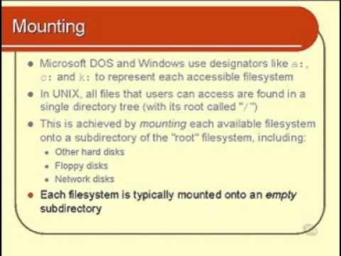 Linux and Unix Basics : Mounting Part 1 - YouTube