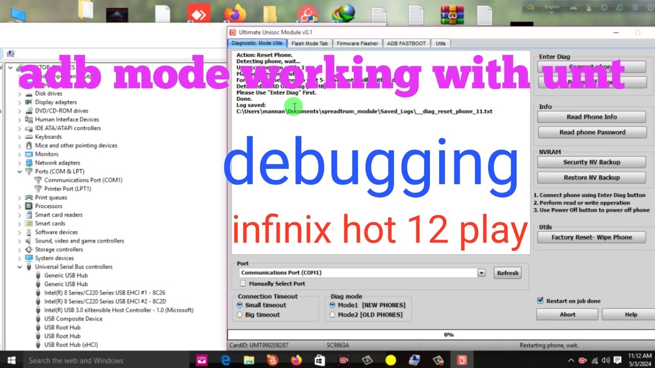 infinix hot 12 play x6816c frp done by umt new methode - YouTube