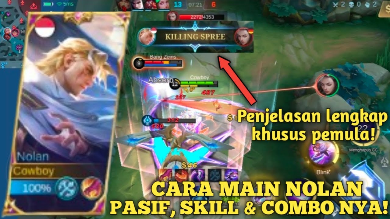 TUTORIAL NOLAN | PENJELASAN PASIF, SKILL & COMBO NOLAN | EMBLEM & BUILD ...