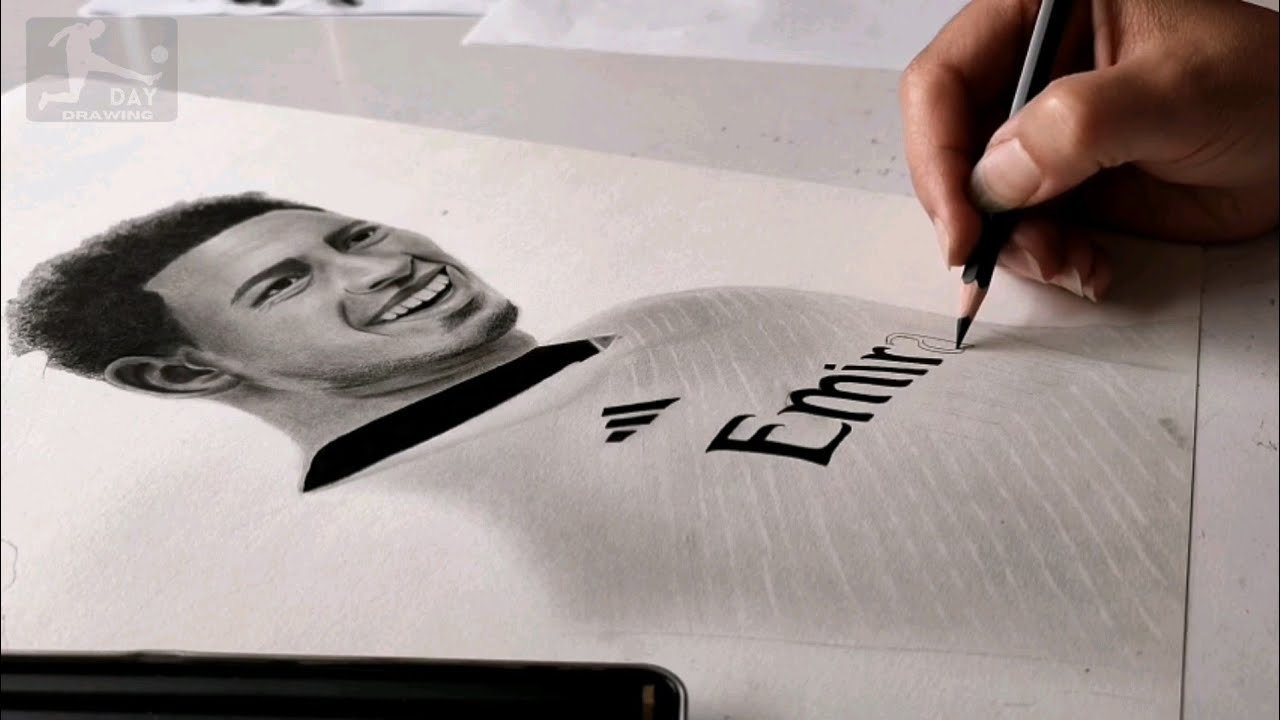 Gorgeous drawing skills with Realistic technique || Jude Bellingham ...