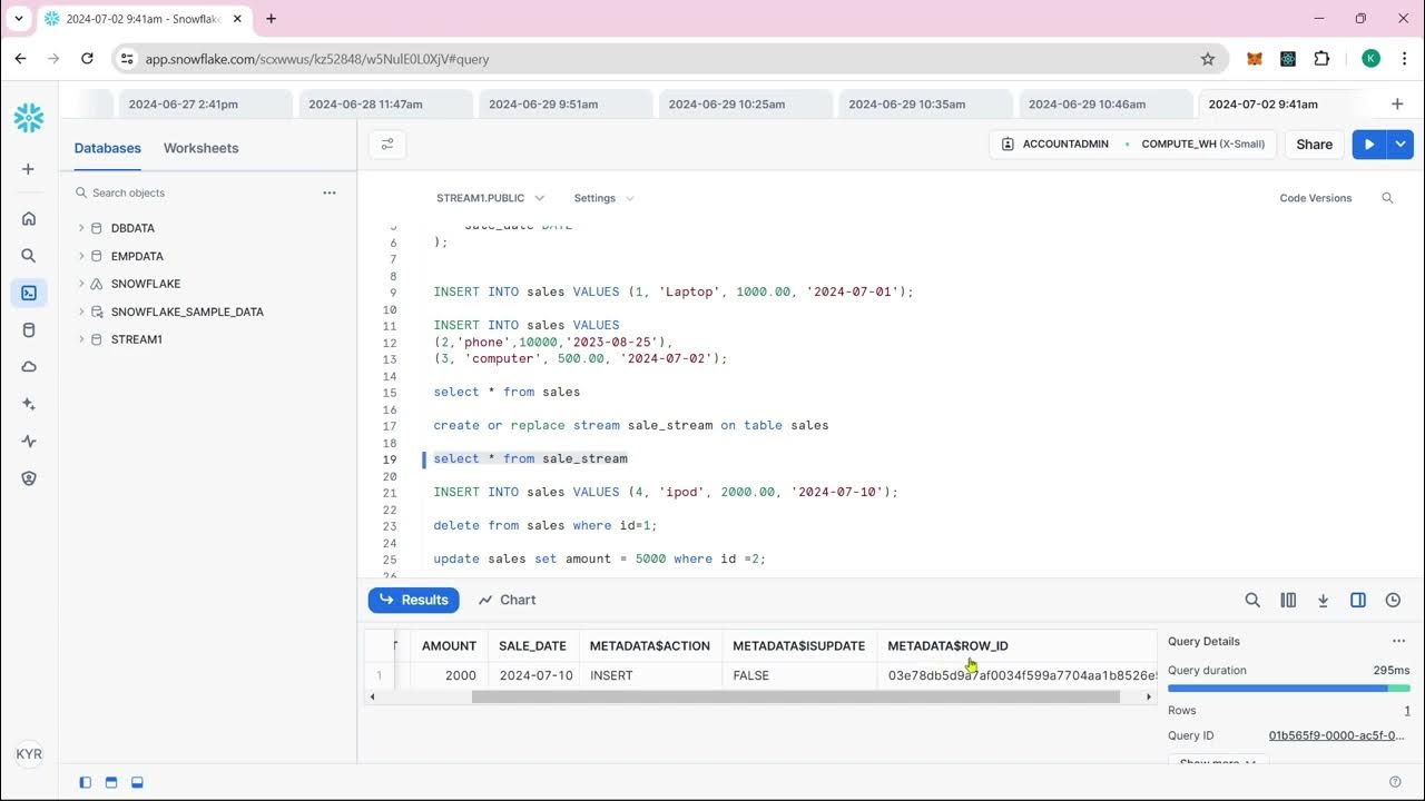what are the streams in snowflake and its types. - YouTube