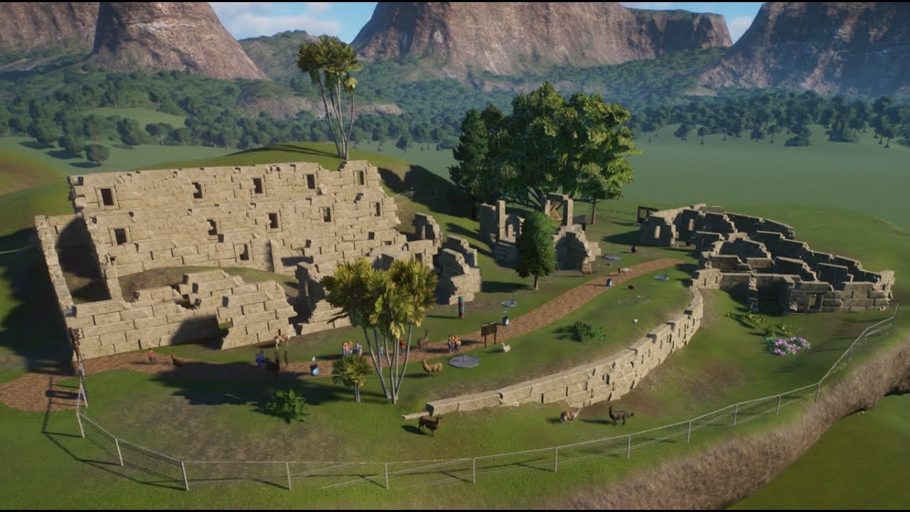 Planet Zoo | Amazon Ruins Animal Reserve ep02 | Maccu Picchu Llama ...