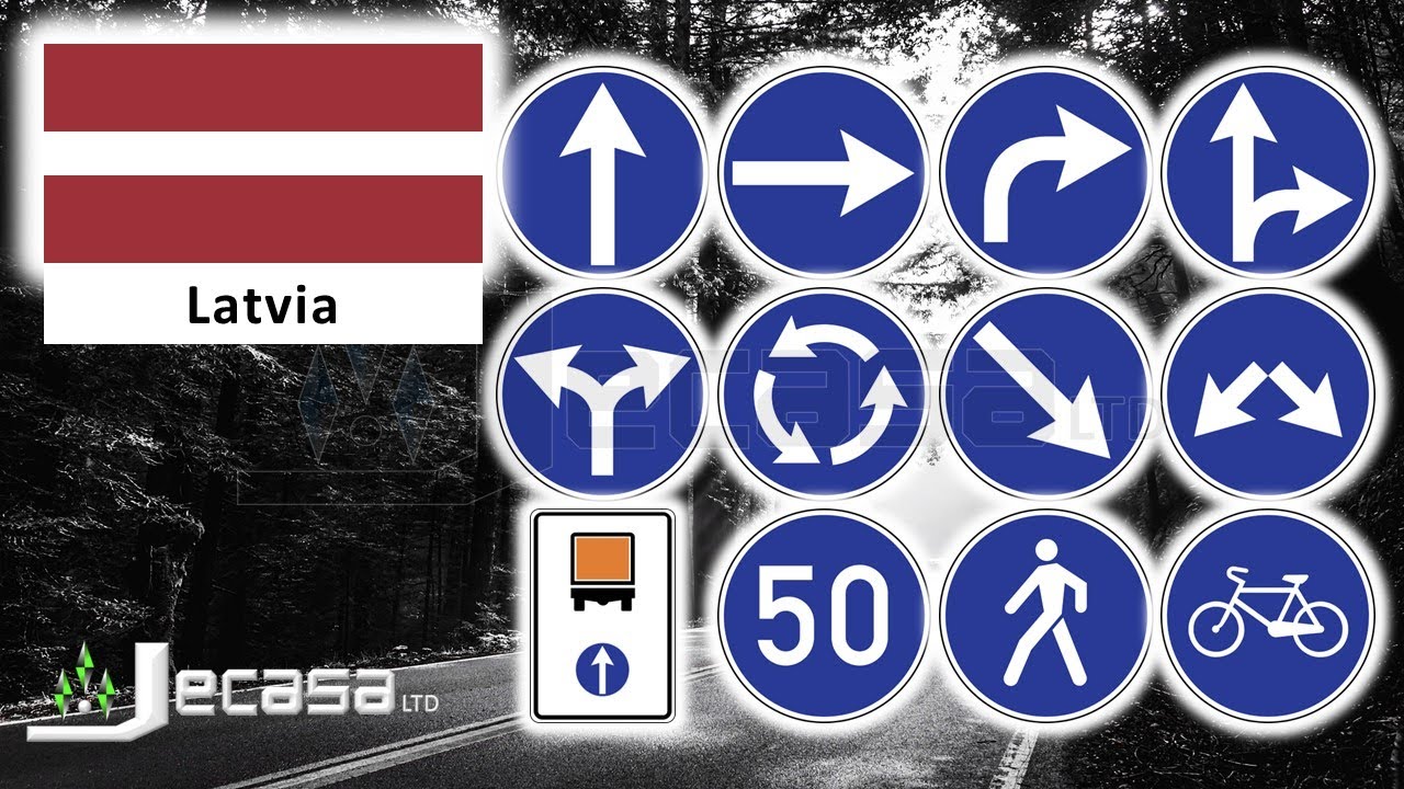 Mandatory Traffic-Road Signs in Latvia (Rīga, Daugavpils, Liepāja ...