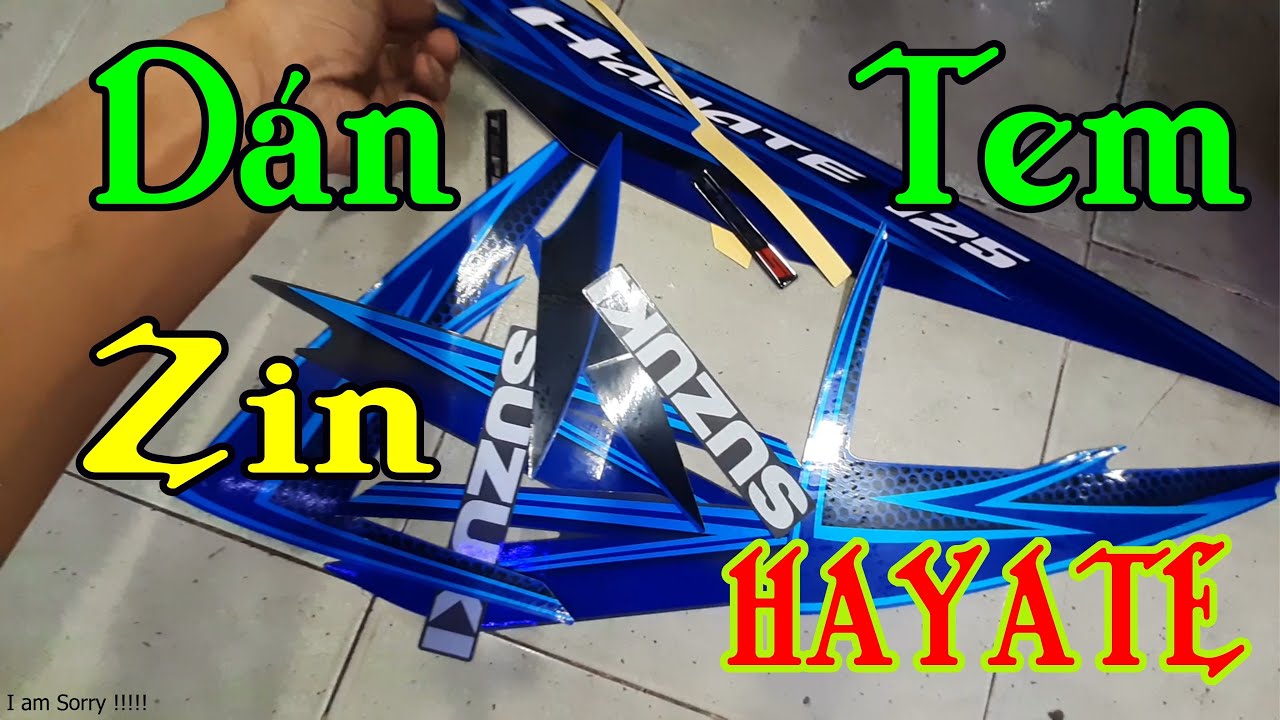 Hướng Dán Tem Zin Xe SUZUKI Hayate Màu Đen Xanh Thật Đơn Gian Dán Tại ...