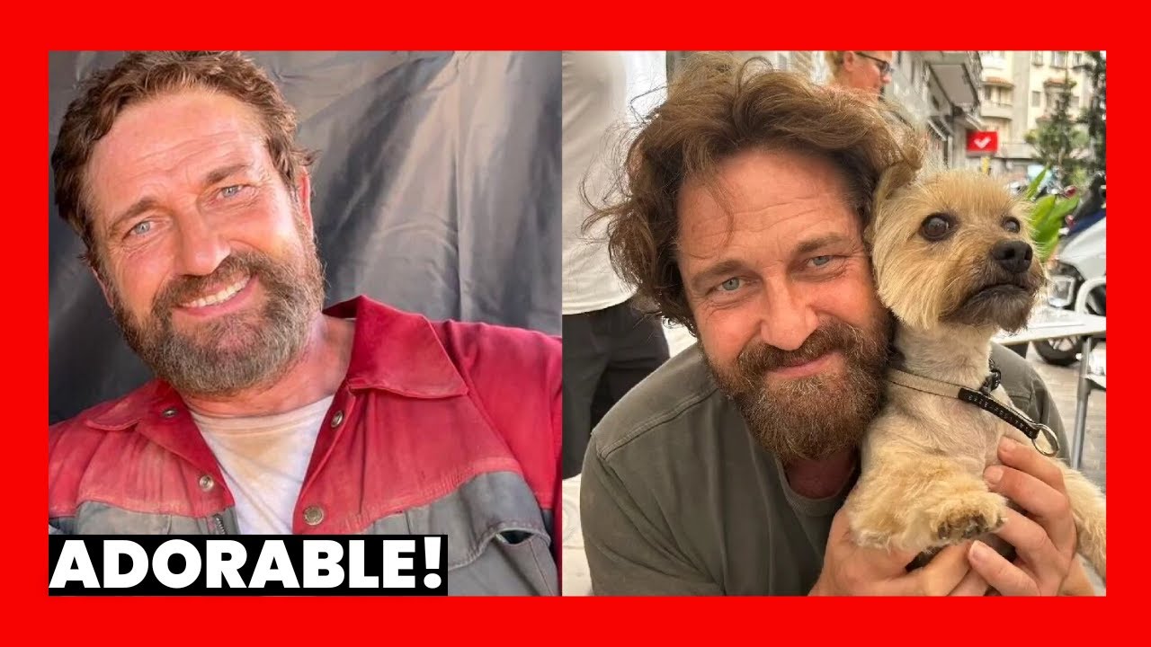 Gerard Butler | ADORABLE! Gerry's PRICELESS moment with cute dog in ...