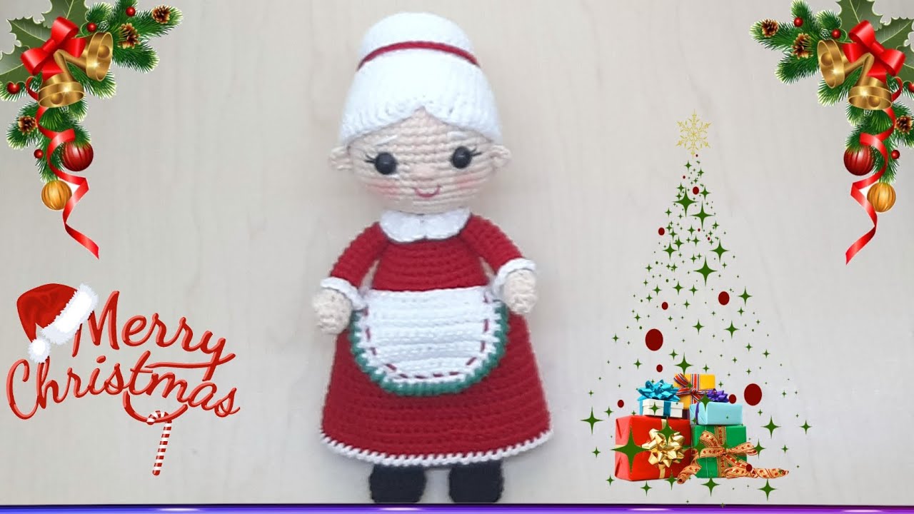🤶 SRA, CLAUS, MAMA NOEL AMIGURUMI / TUTORIAL PASO A PASO ( PRIMERA ...