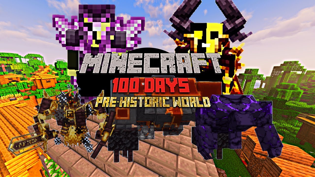 I Spent 100 Days In Pre- Historic World In Minecraft - YouTube