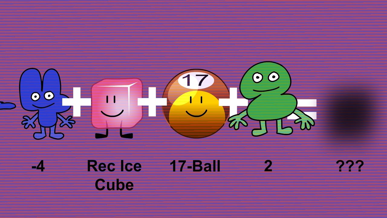 BFDI Fusions: Negative Four, Red Ice Cube, 17-Ball and Two - YouTube