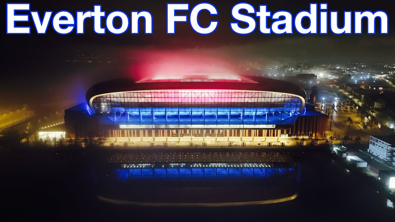 NEW Everton FC Stadium at Bramley Moore Dock On A Misty Night - YouTube
