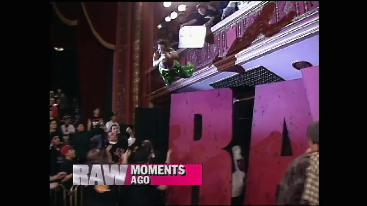 Sabu Dives off WWF Raw Sign during Taz vs Mikey Whipwreck match! (ECW ...