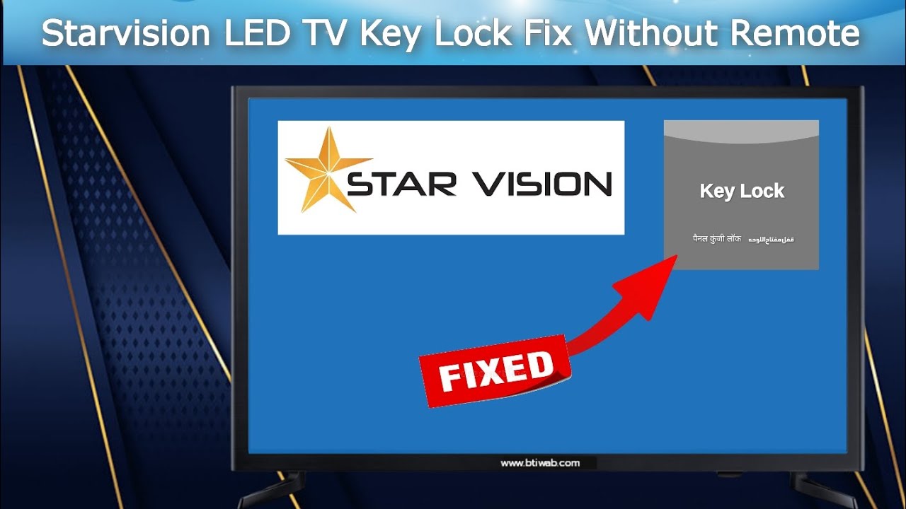 Unlock Starvision LED TV Key Lock Without Remote | Starvision TV ...
